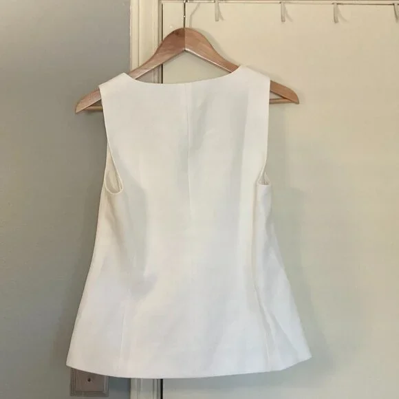 Trina Turk Juliette button front sleeveless vest, gold buttons, Sz. 4 Vests